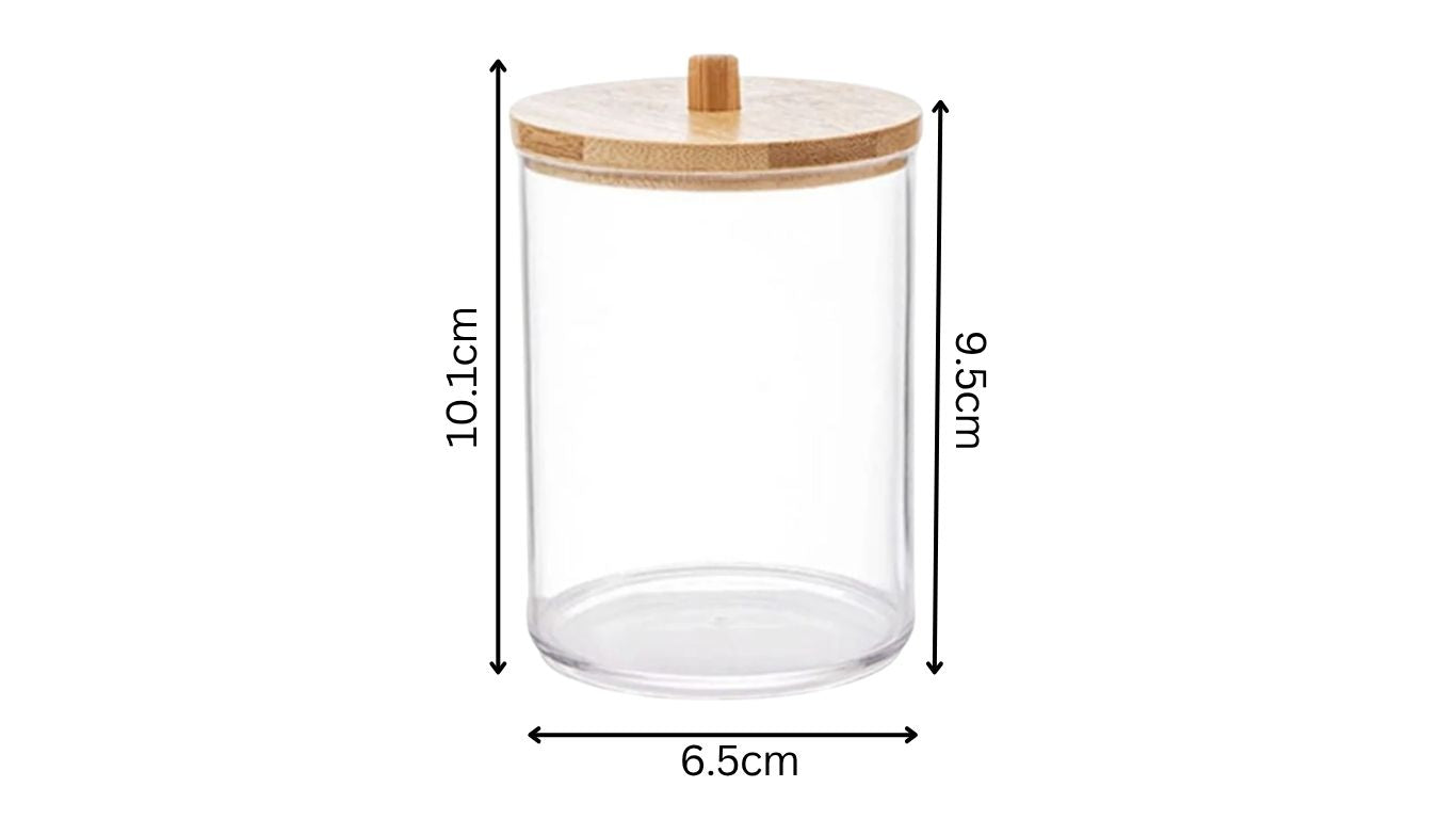 Perspex Round Cosmetic Holder with Bamboo lid (small) – Logica Beauty ...